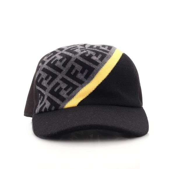 Fendi | Accessories | Fendi Baseball Cap Zucca Wool And Canvas Black ...